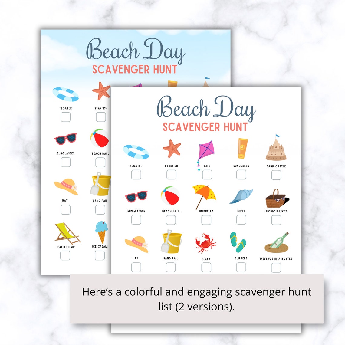 Beach Day Scavenger Hunt Printable: Family Outdoor Activity (PDF) - Etsy