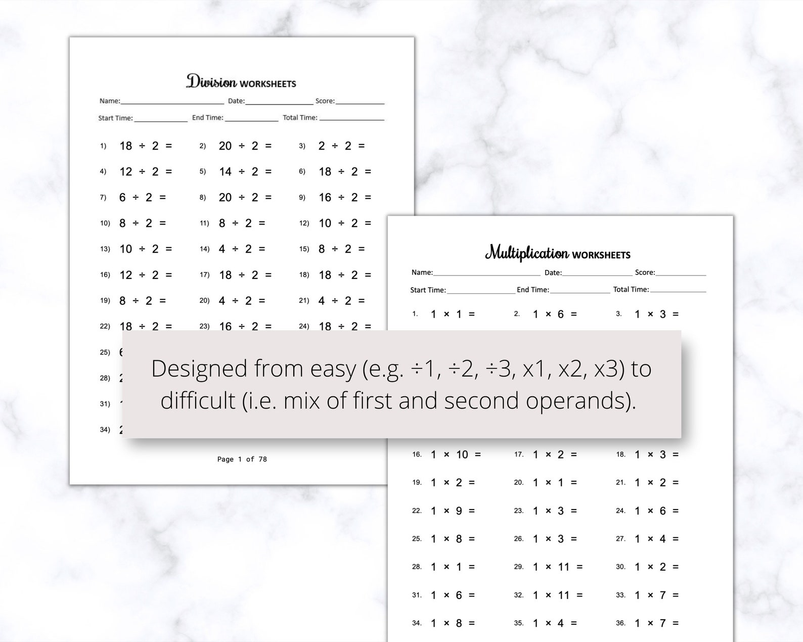 Math Worksheet Printable for Kids, Division and Multiplication ...