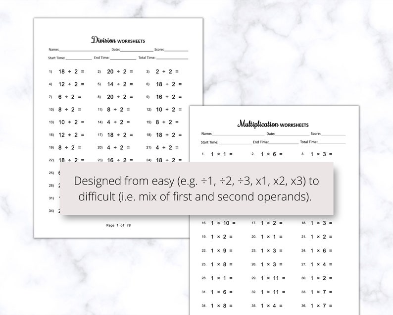 Math Worksheet Printable for Kids, Division and Multiplication ...