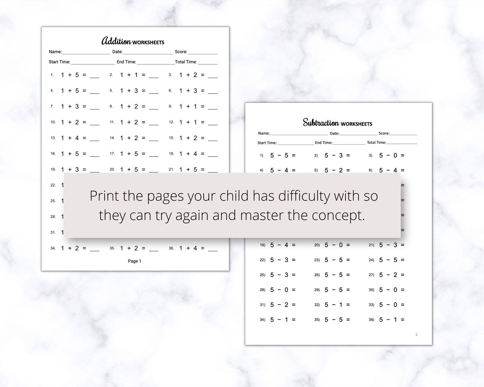 Math Worksheet Printable for Kids, Addition and Subtraction Worksheet ...