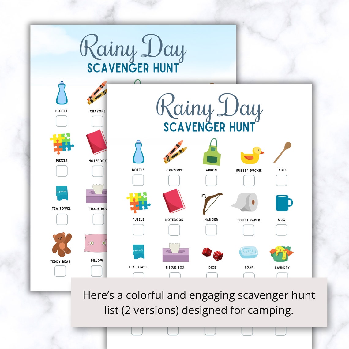 Rainy Day Scavenger Hunt Printable PDF, Treasure Hunt Printable, Family ...