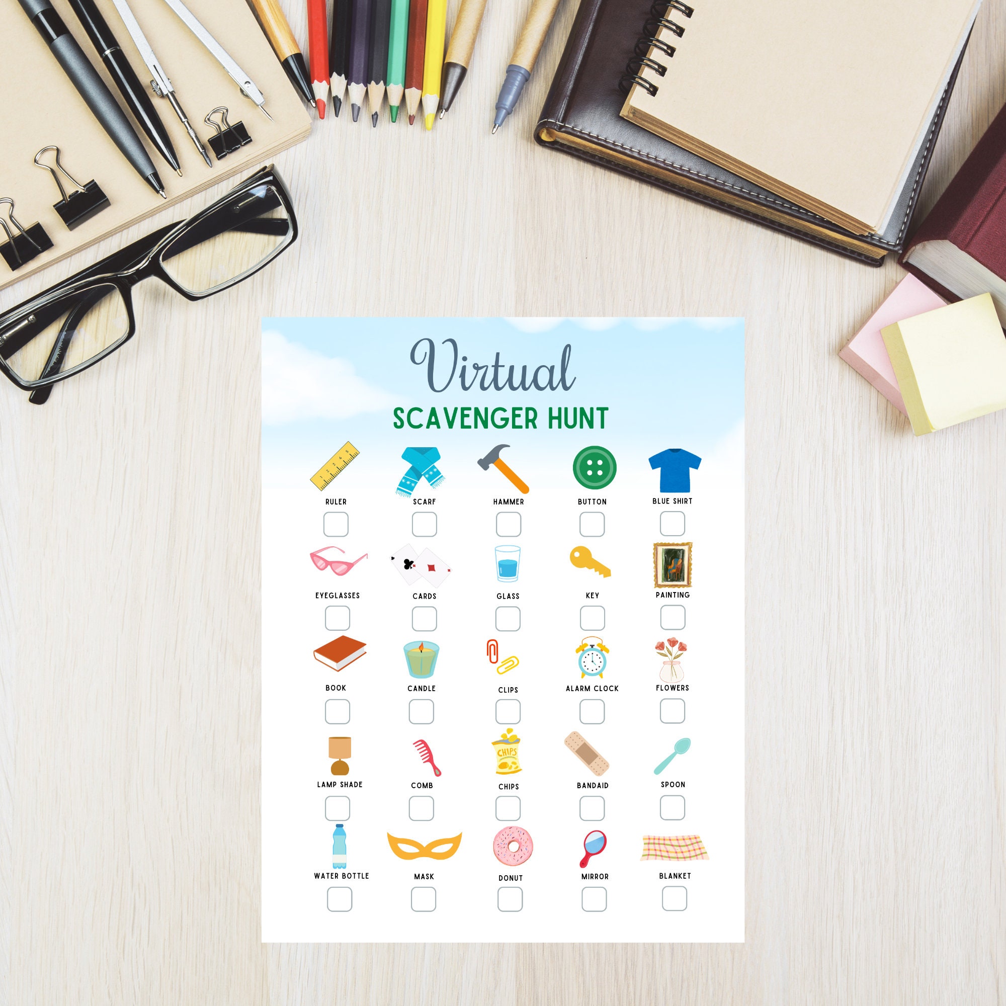 Virtual Scavenger Hunt Printable PDF, Treasure Hunt Printable, Family ...