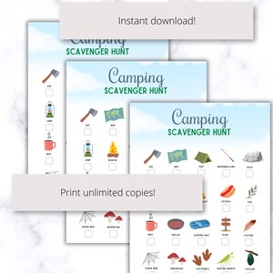 Camping Scavenger Hunt Printable PDF, Treasure Hunt Printable, Family ...