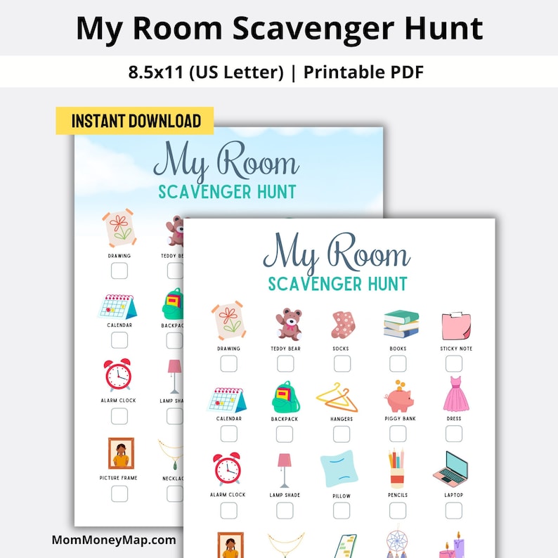 My Room Scavenger Hunt Printable PDF, Treasure Hunt Printable, Family ...