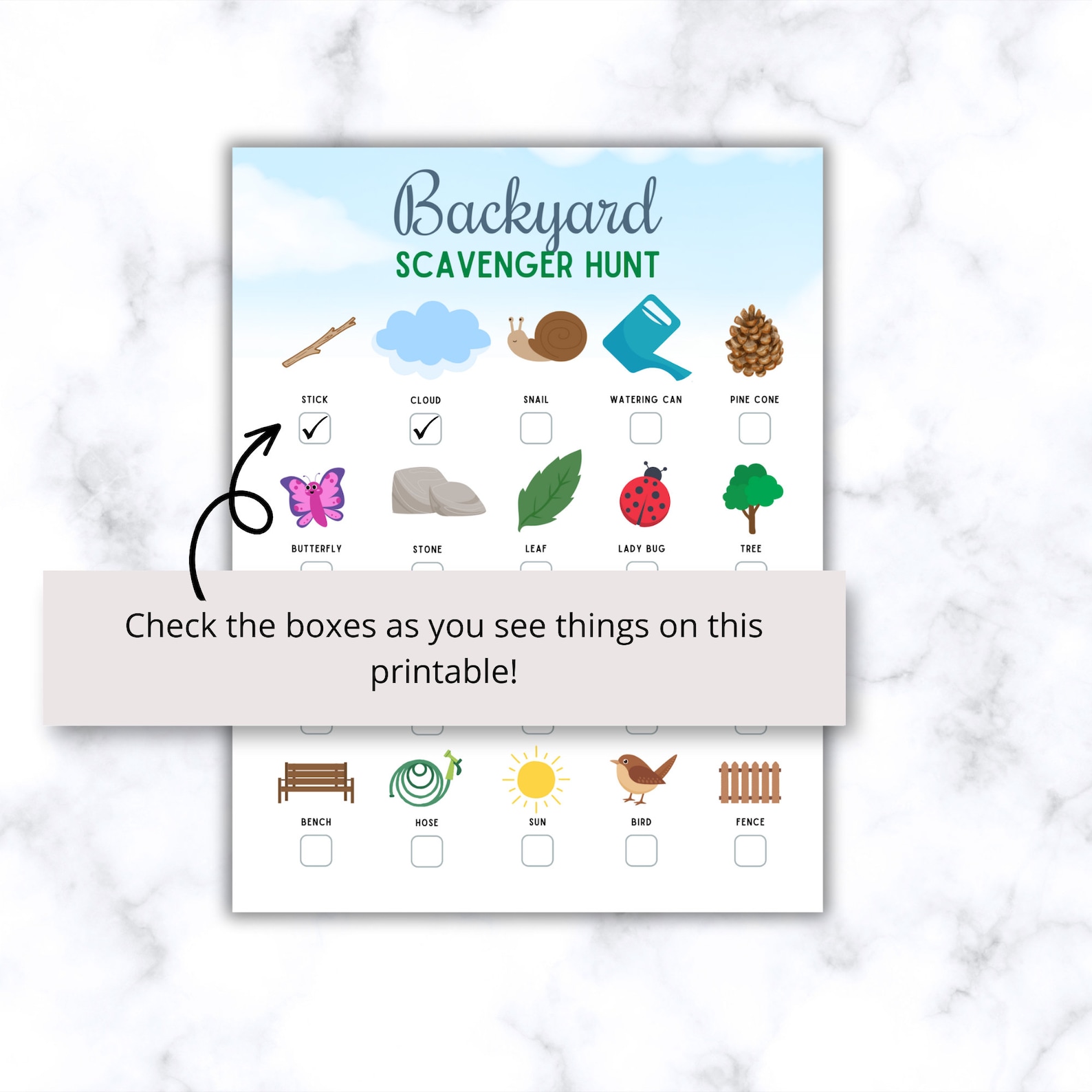 Backyard Scavenger Hunt Printable PDF, Treasure Hunt Printable, Family ...