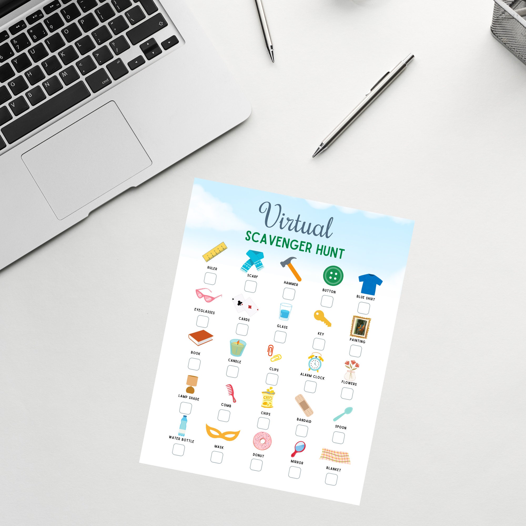 Virtual Scavenger Hunt Printable PDF, Treasure Hunt Printable, Family ...