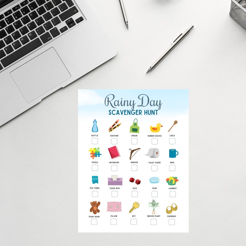 Rainy Day Scavenger Hunt Printable: Family Indoor Activity (PDF) - Etsy