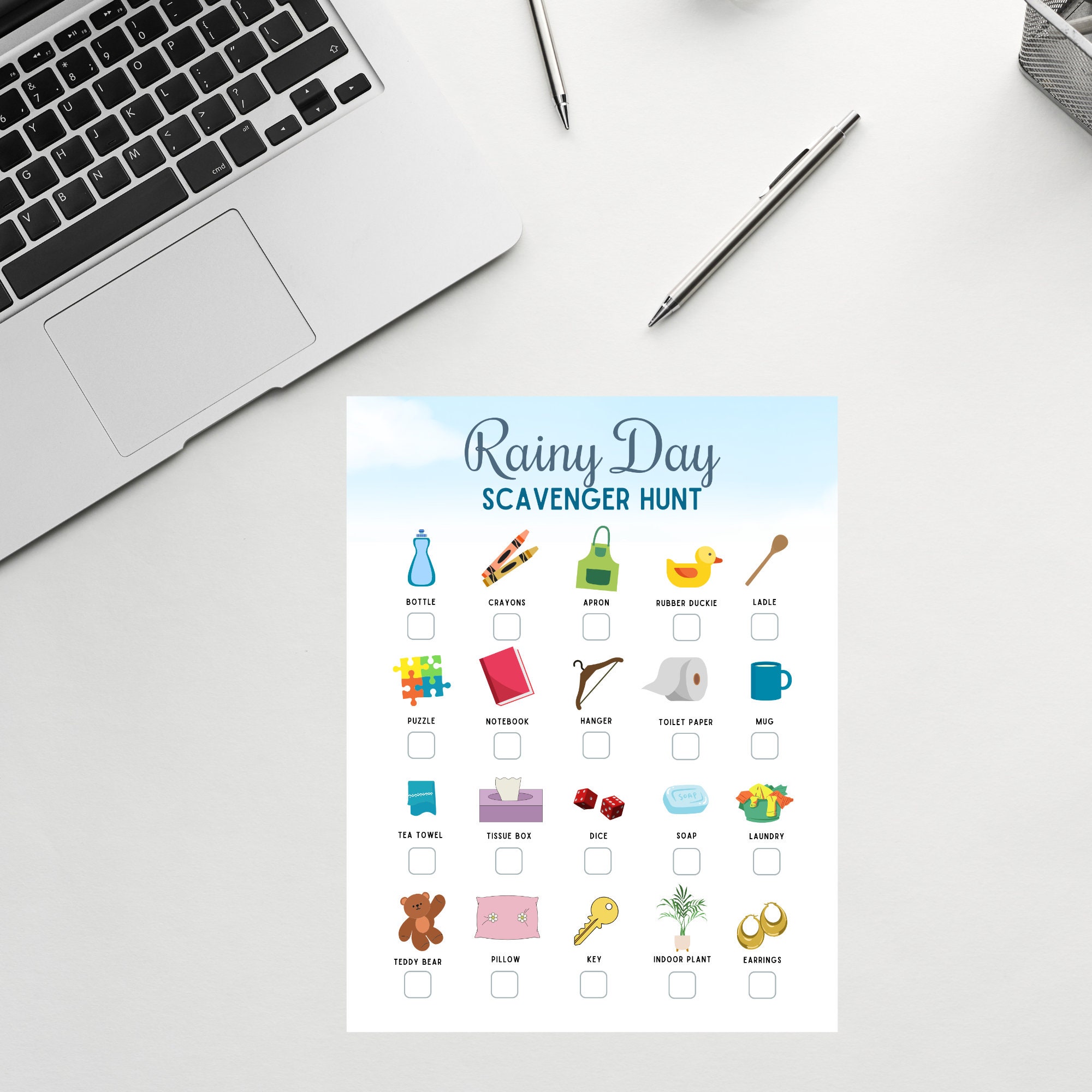 Rainy Day Scavenger Hunt Printable: Family Indoor Activity (PDF) - Etsy