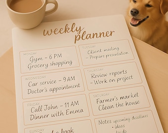 Weekly Planner Printable Minimalist Weekly Planner PDF, Weekly ...