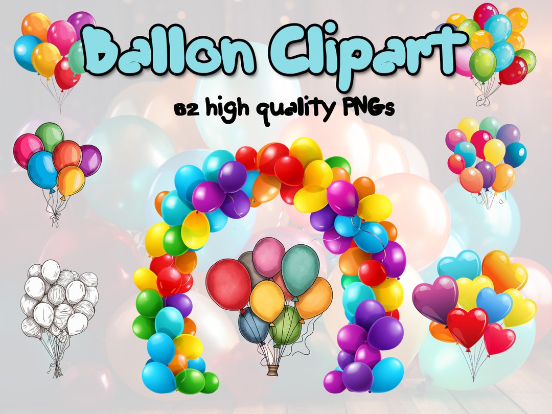 Balloons Clipart - Party, Birthday, Baby Shower, Wedding, Celebration ...