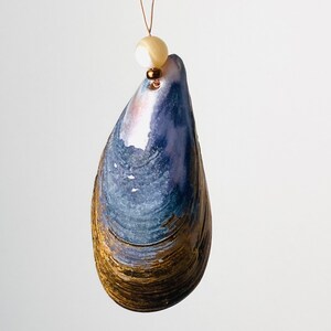 3 X Blue Mussel Shells Decor, Easter Tree, Decorations, Baubles ...