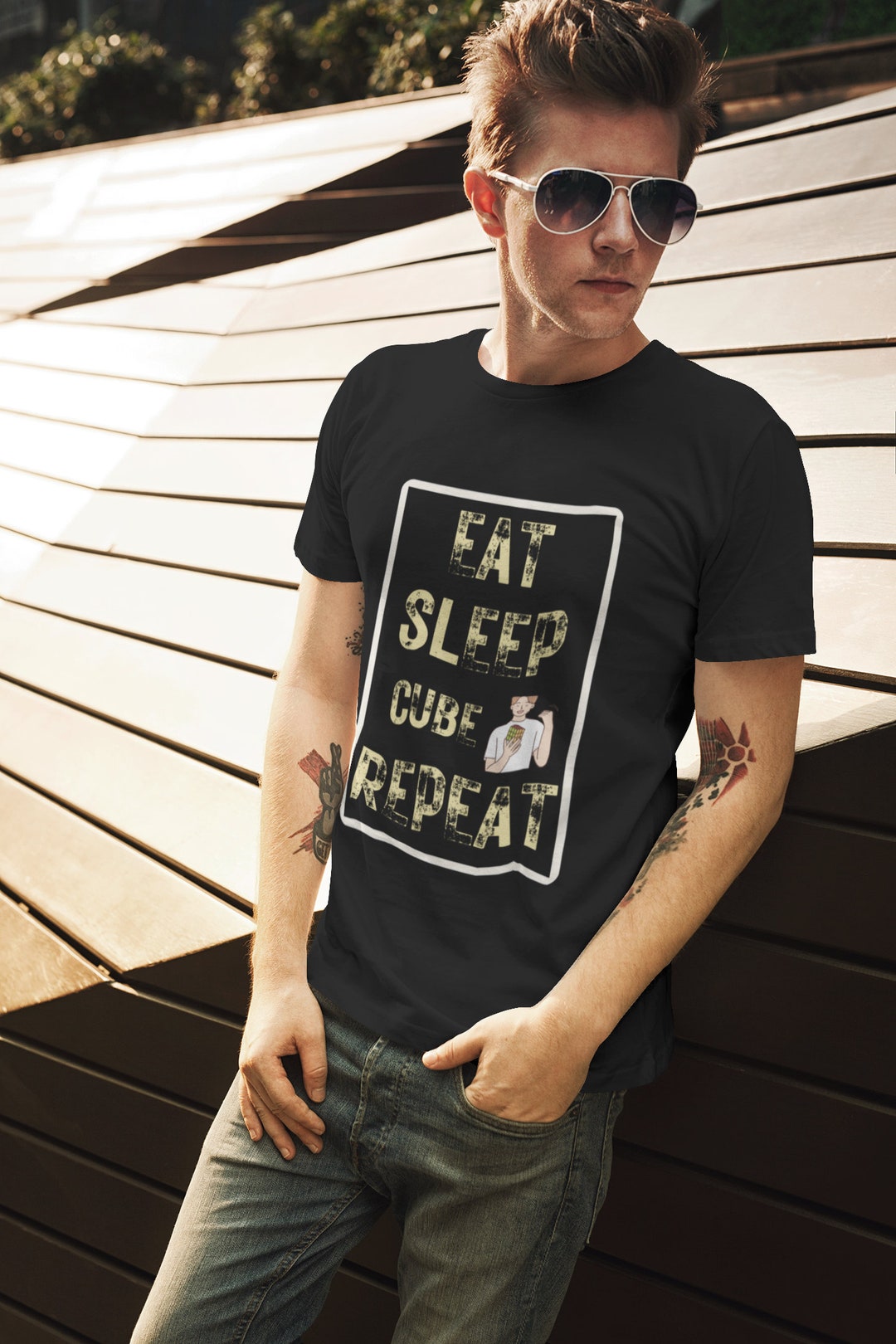 Eat Sleep Cube Repeat , Cube Shirt, Rubiks Shirt, Rubik Cube ...