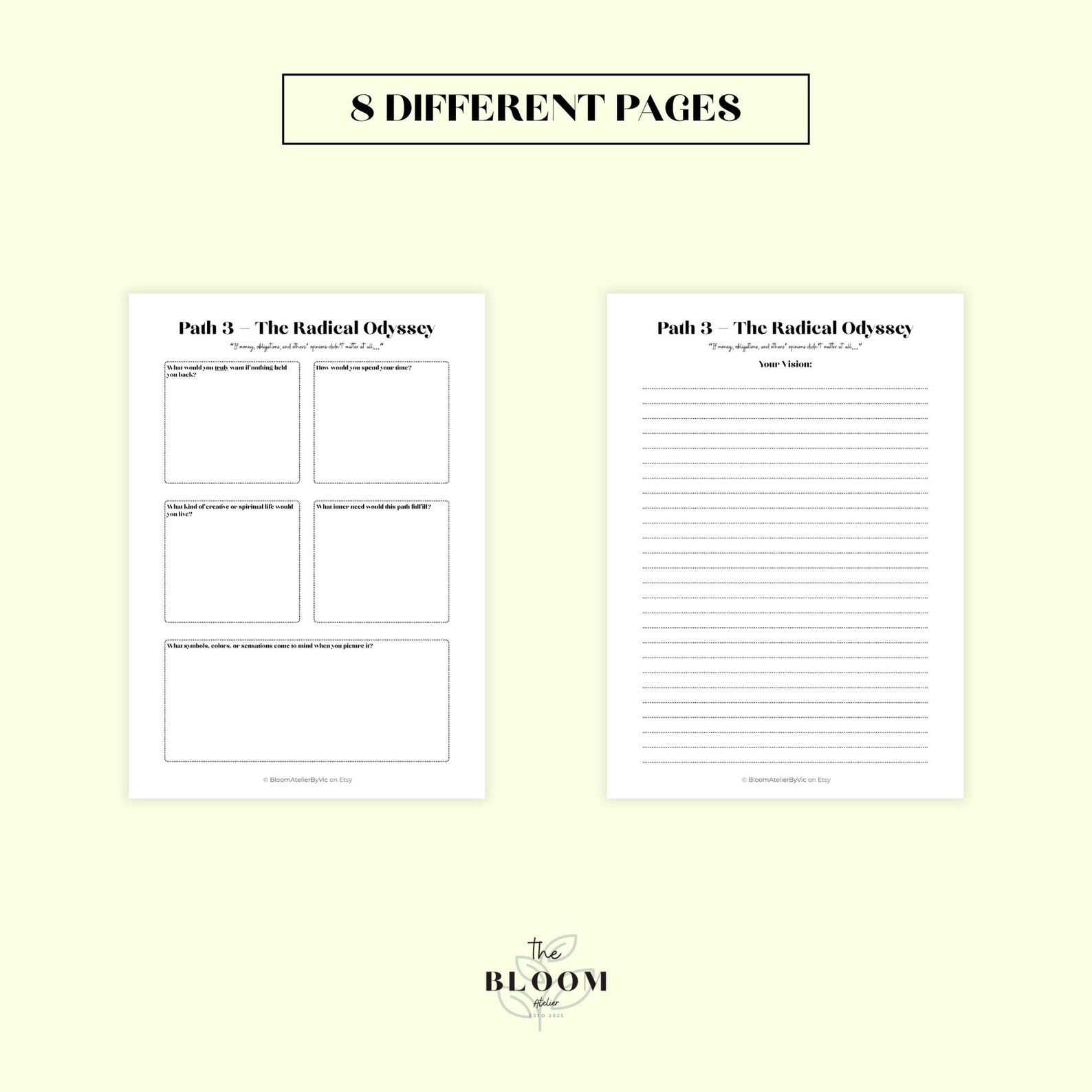 The Odyssey Plan Printable, Self Reflection Journal, Goal Planner ...