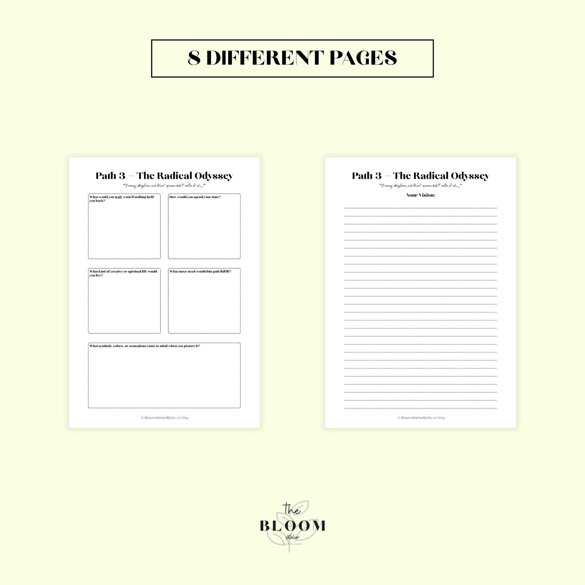 The Odyssey Plan Printable, Self Reflection Journal, Goal Planner ...
