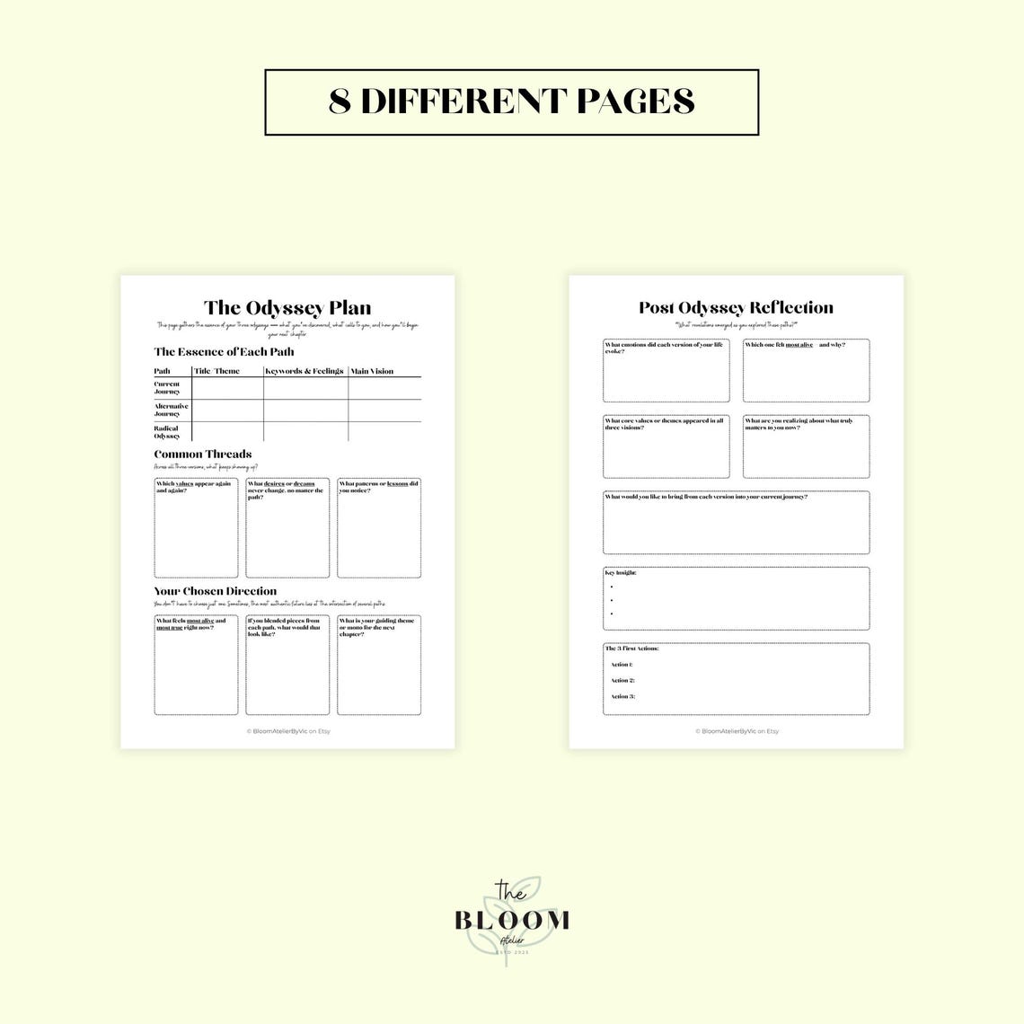The Odyssey Plan Printable, Self Reflection Journal, Goal Planner ...