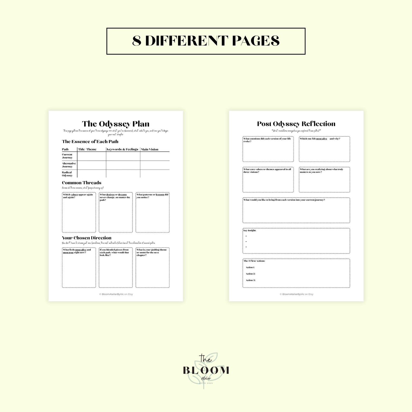 The Odyssey Plan Printable, Self Reflection Journal, Goal Planner ...