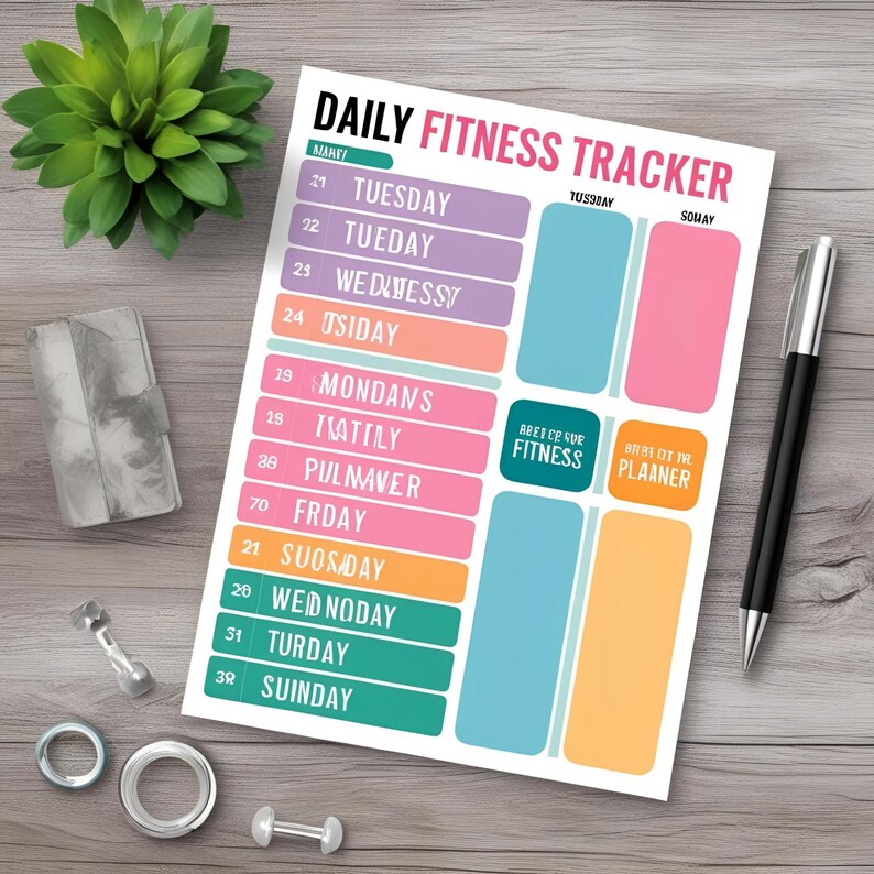 Daily Fitness Tracker Printable | Workout Planner PDF | Health ...