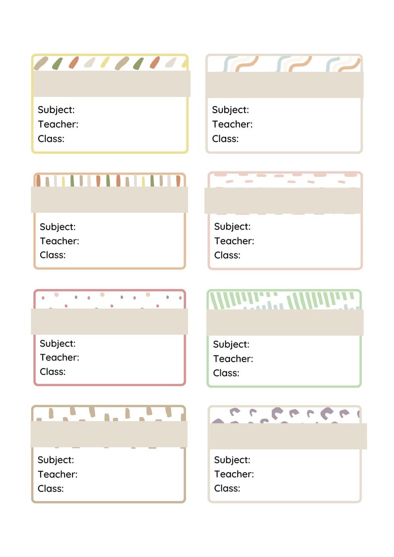 Editable Name Tags for Children, Custom Name Labels for Kids Stylish ...