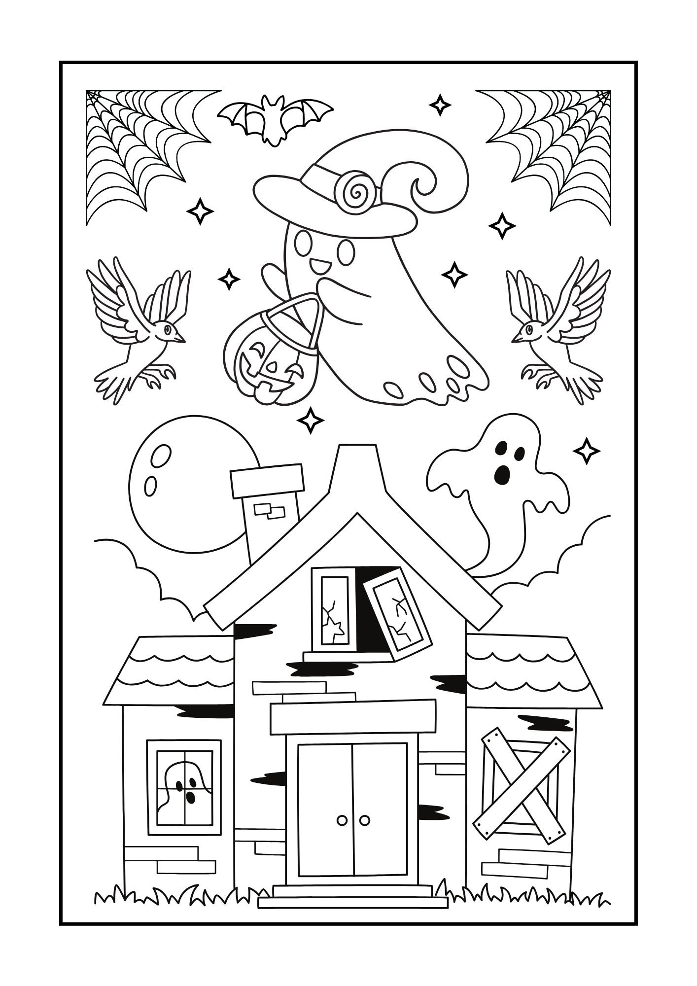 Halloween Coloring Page Bundle ,custom Coloring Page ,great Halloween ...