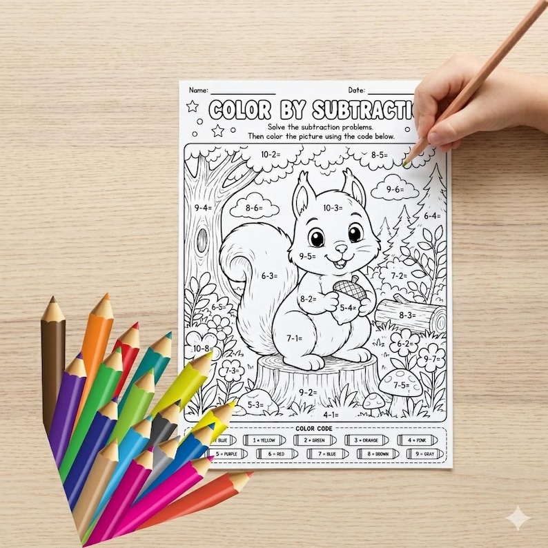 1st Grade Color by Math -farm Animals Addition and Subtraction ...
