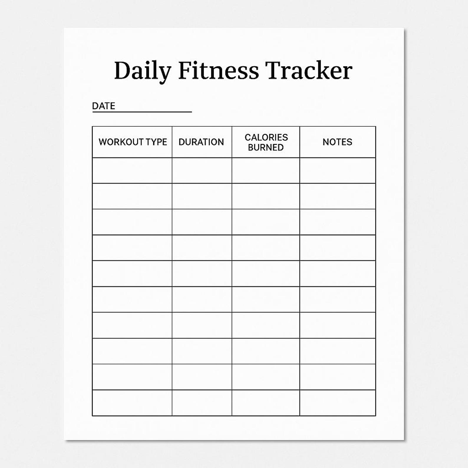 Daily Fitness Tracker Printable | Workout Planner PDF | Health ...