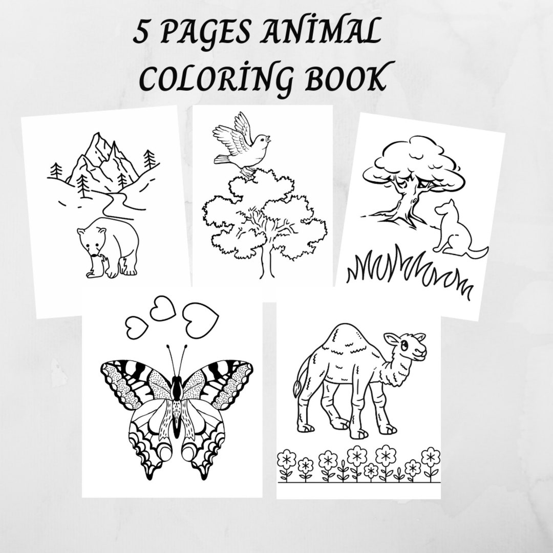 Fall Animal Coloring Book Cute Child Pdf Coloring Books - Etsy