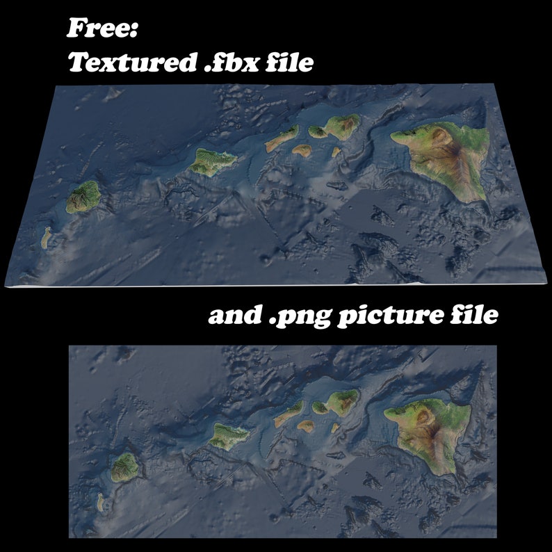 Hawaiian Islands Topography: 3D / Digital (.stl) Models Value Pack - Etsy
