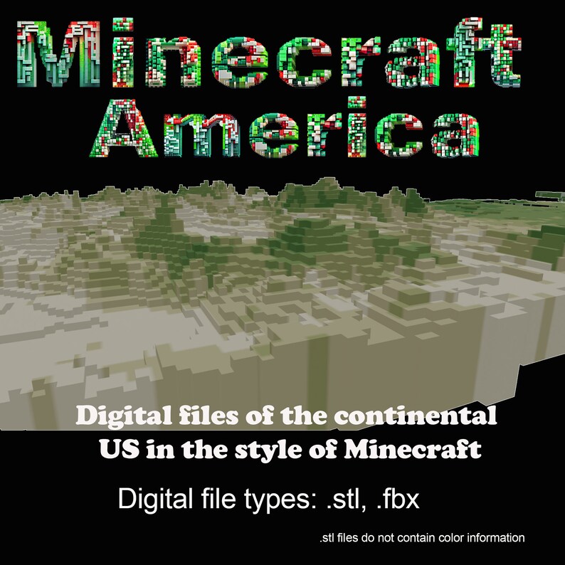 Minecraft America Digital File for 3D Printing or CNC Carving - Etsy