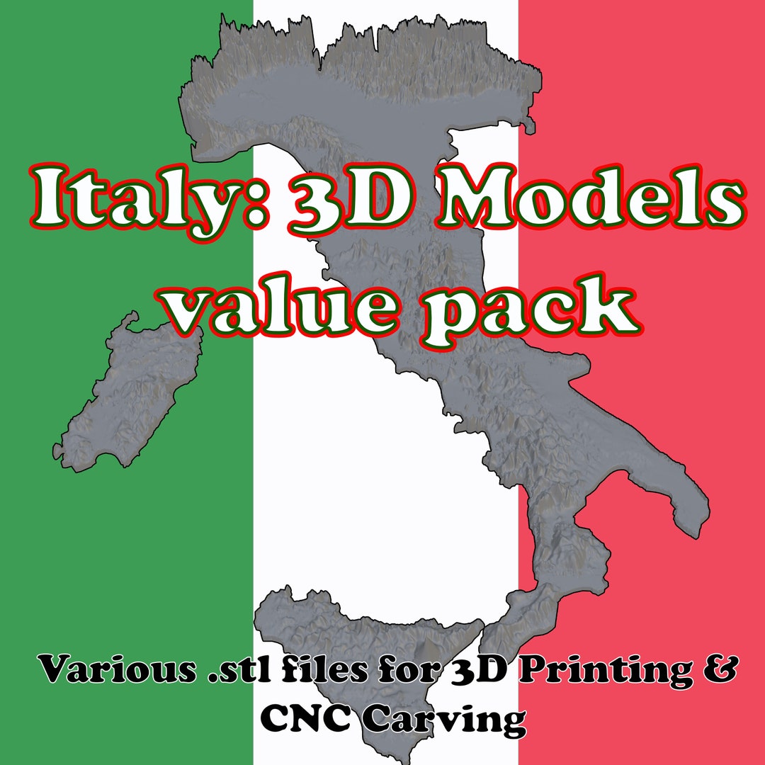 Italy Topography: 3D / Digital (.stl) Models Value Pack - Etsy