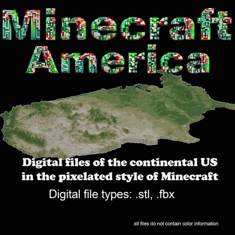Minecraft America Digital File for 3D Printing or CNC Carving - Etsy