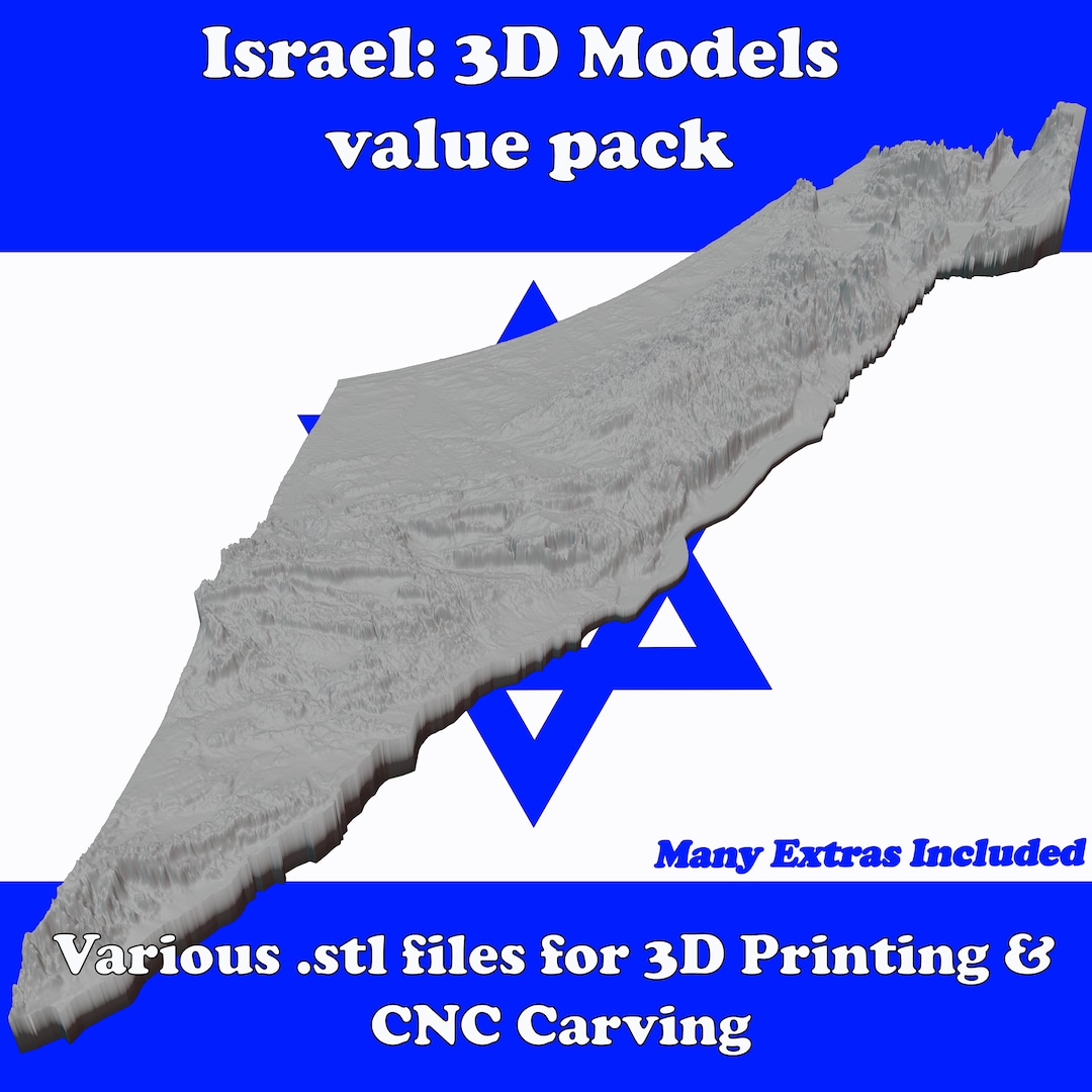 Israel Topography: 3D / Digital (.stl) Models Value Pack - Etsy