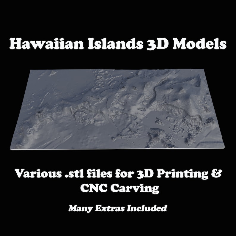 Hawaiian Islands Topography: 3D / Digital (.stl) Models Value Pack - Etsy