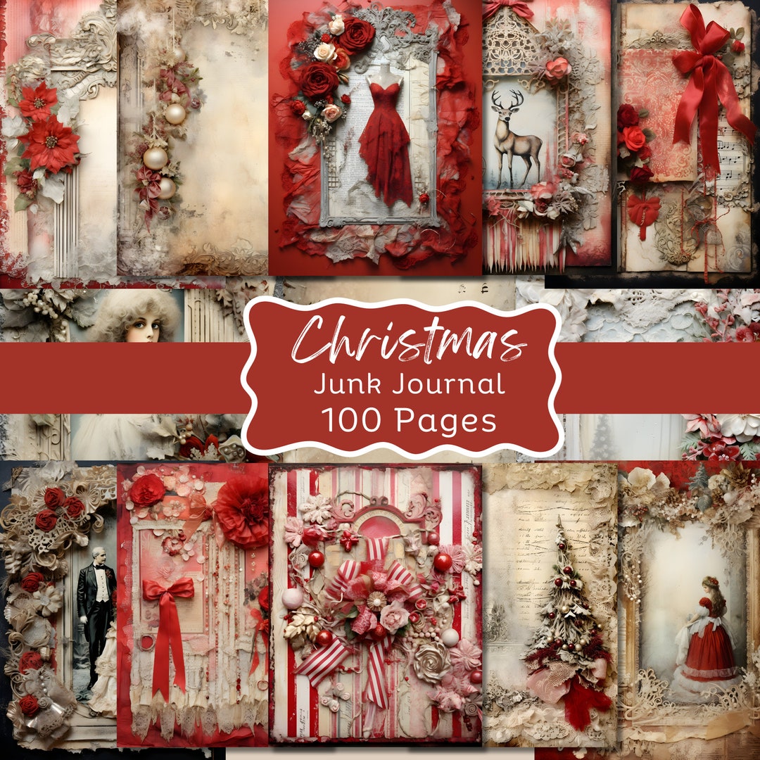 Christmas Junk Journal Paper, Big Bundle, Scrapbooking Paper, DIY ...