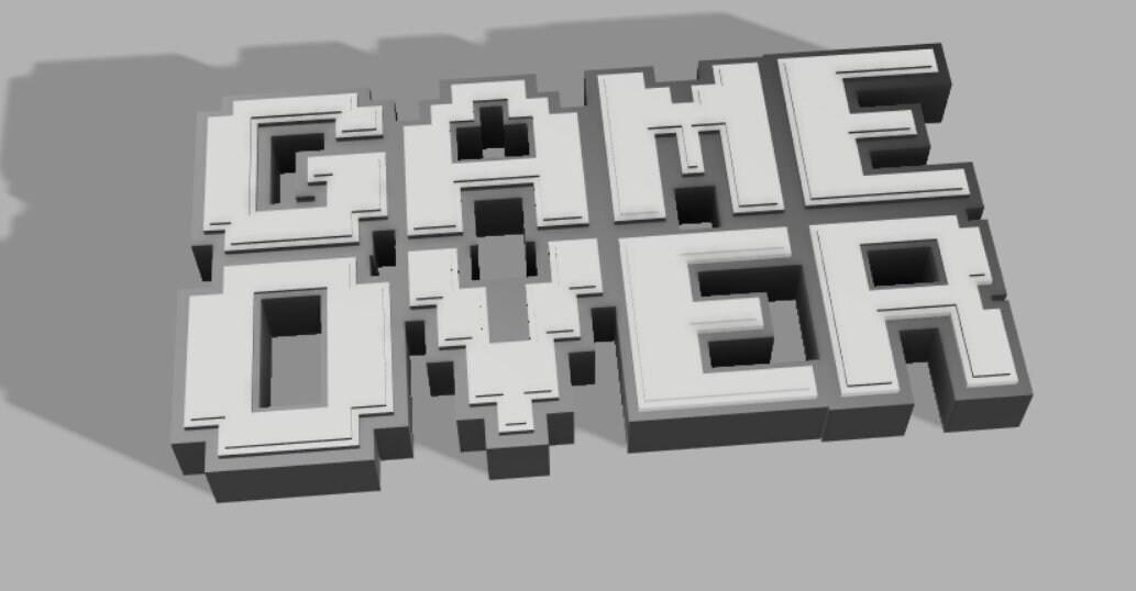 GAME OVER 3D STL File for 3D Print - Etsy