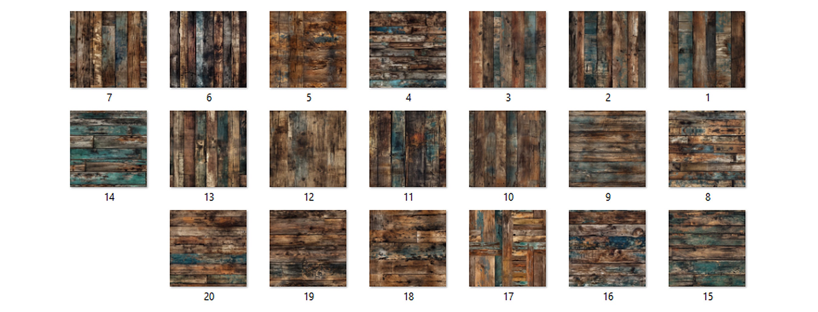 Distressed Wood Background Digital Papers, Brown Blue Wood Seamless ...