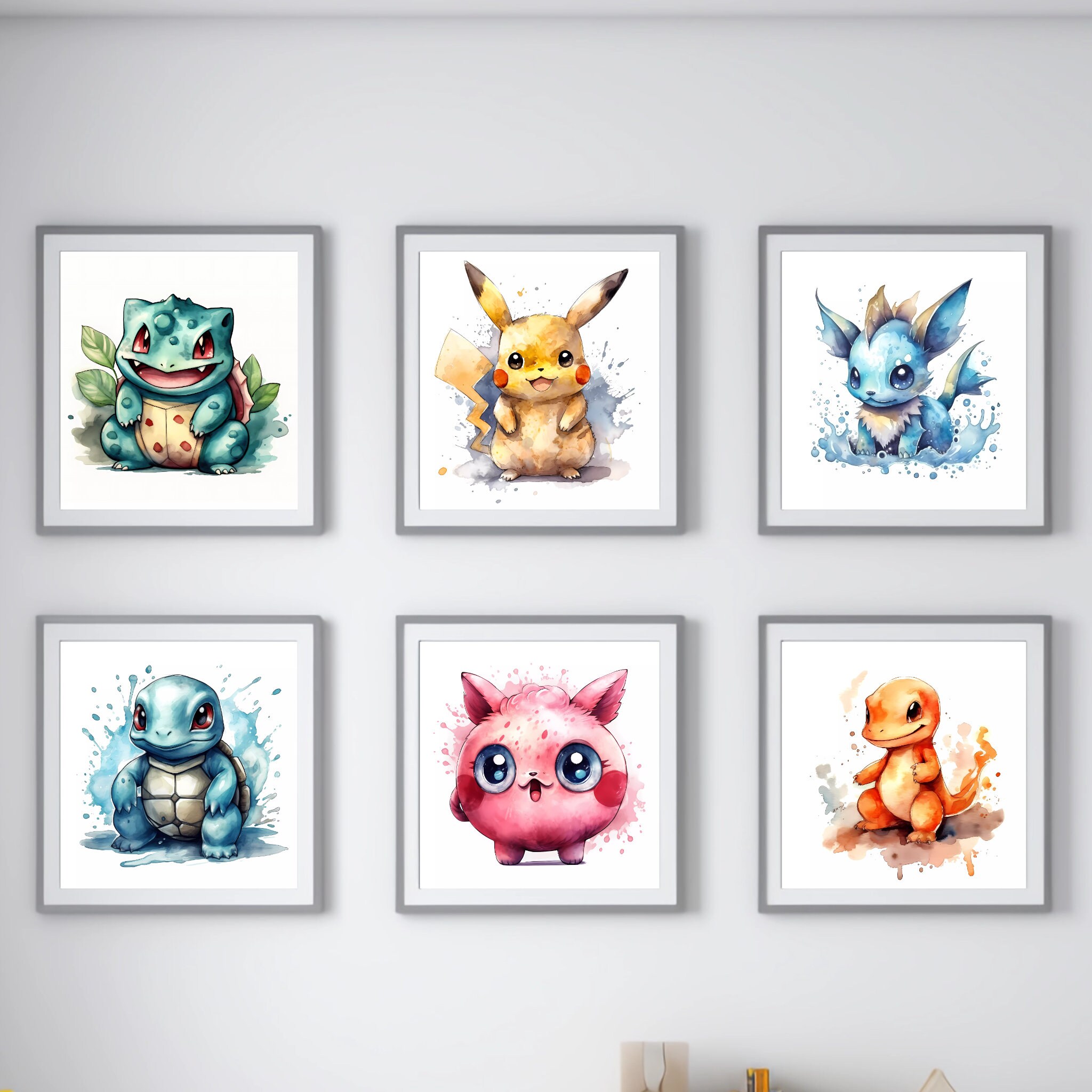 Pokemon Watercolor Print Pokemon Poster Wall Art Pokemons Printable ...