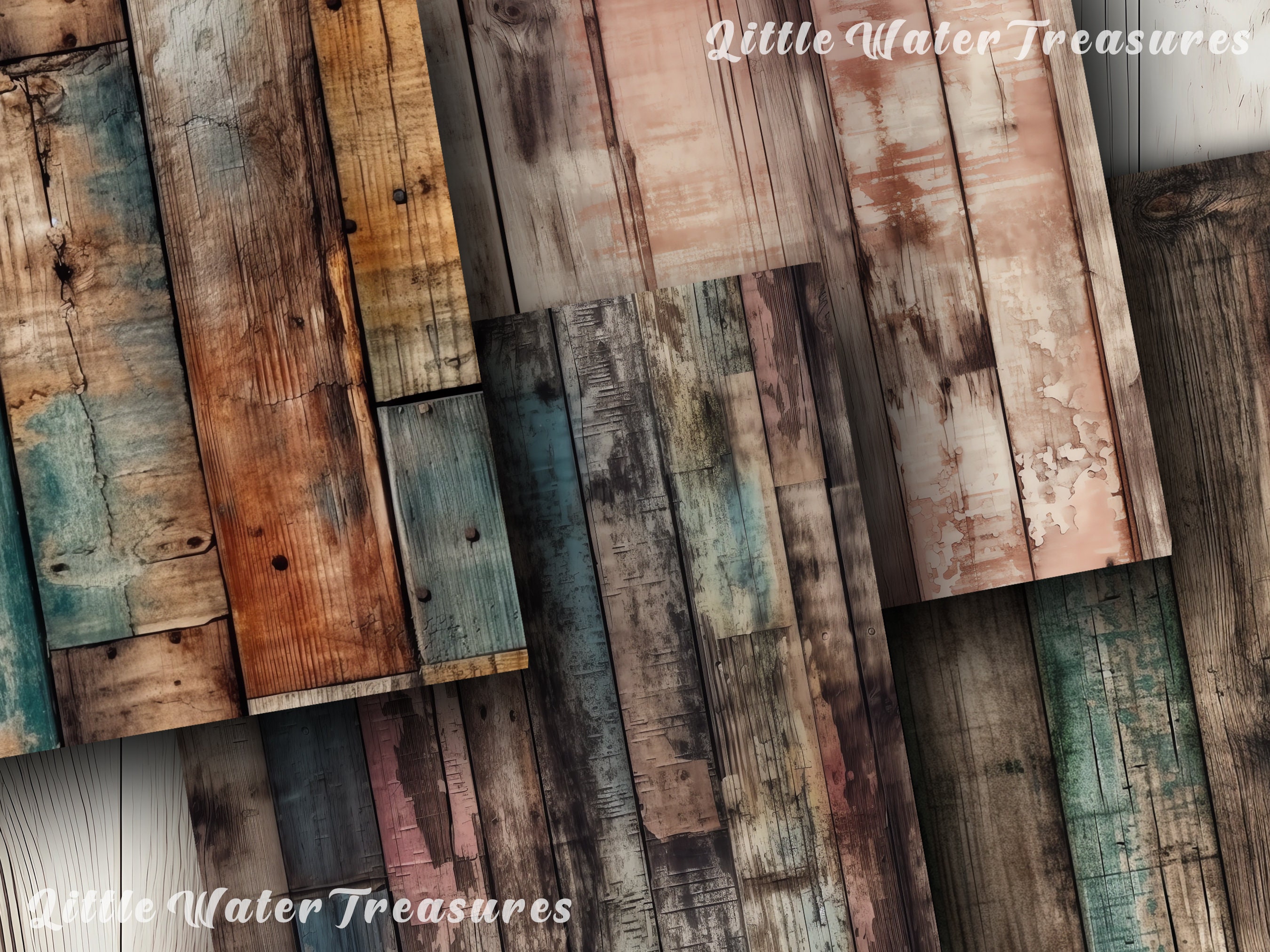 Premium Shabby Wood Background Digital Papers, Dark Wooden Backgrounds ...