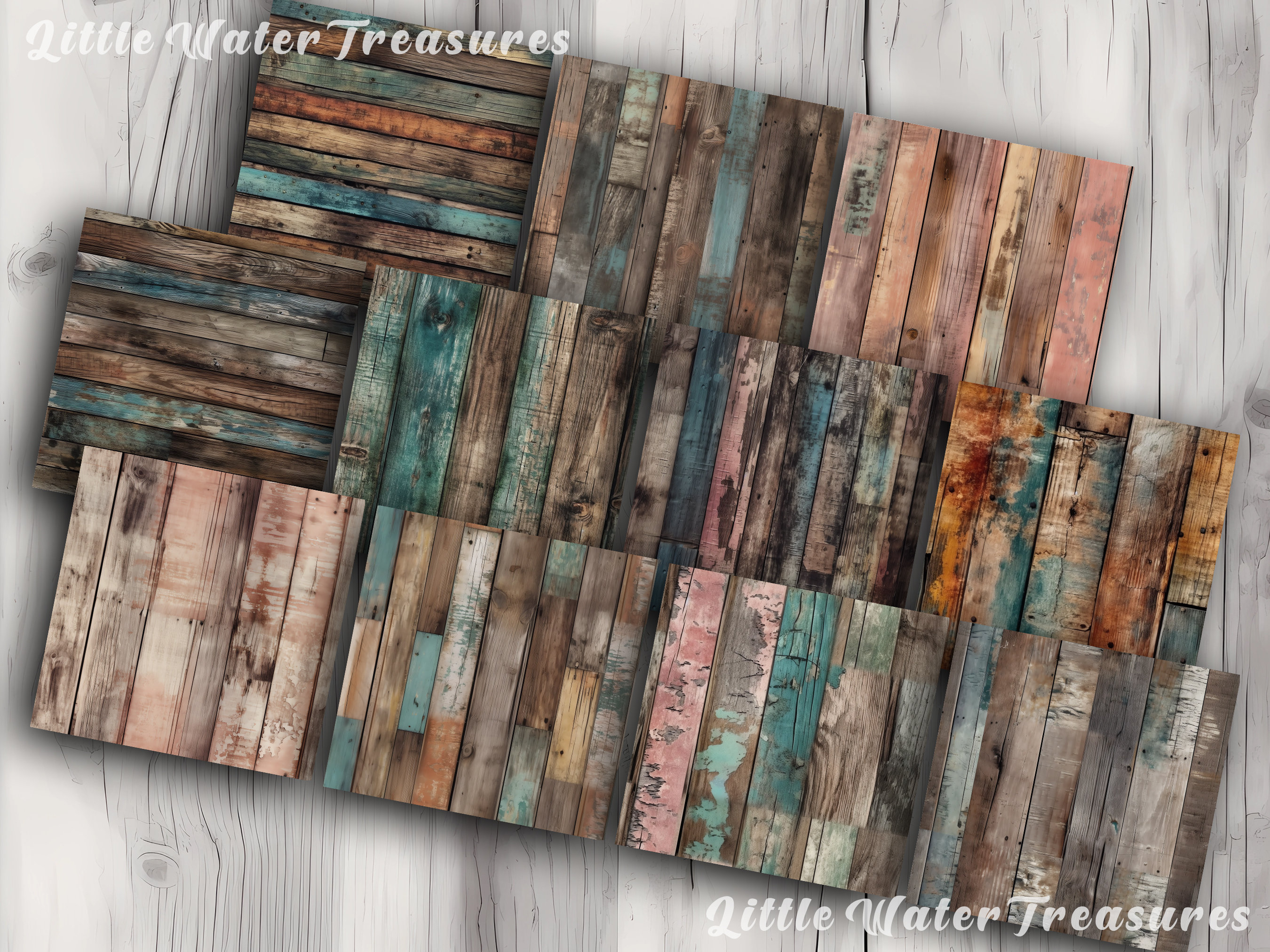 Premium Shabby Wood Background Digital Papers, Dark Wooden Backgrounds ...
