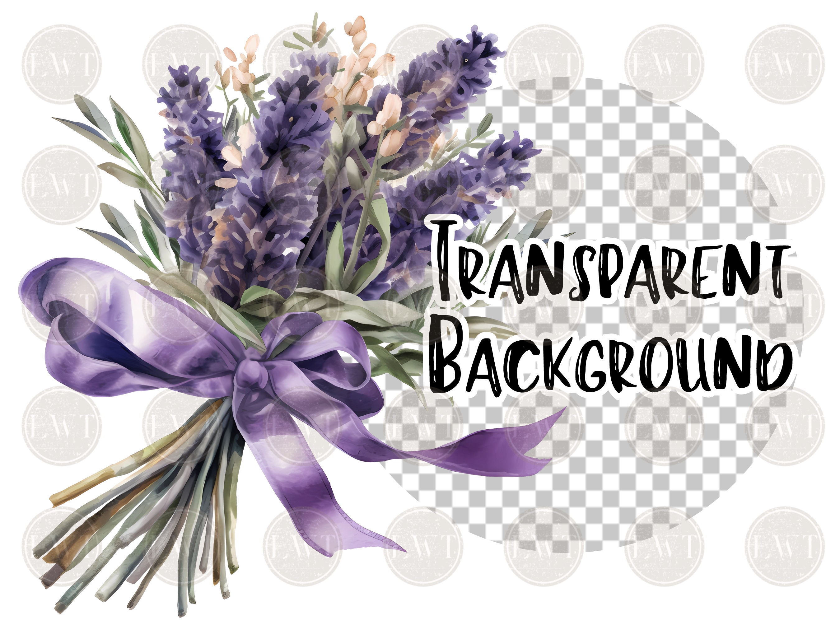 Lavender Flowers Watercolor Cliparts Garden Spring Floral Wildflower ...