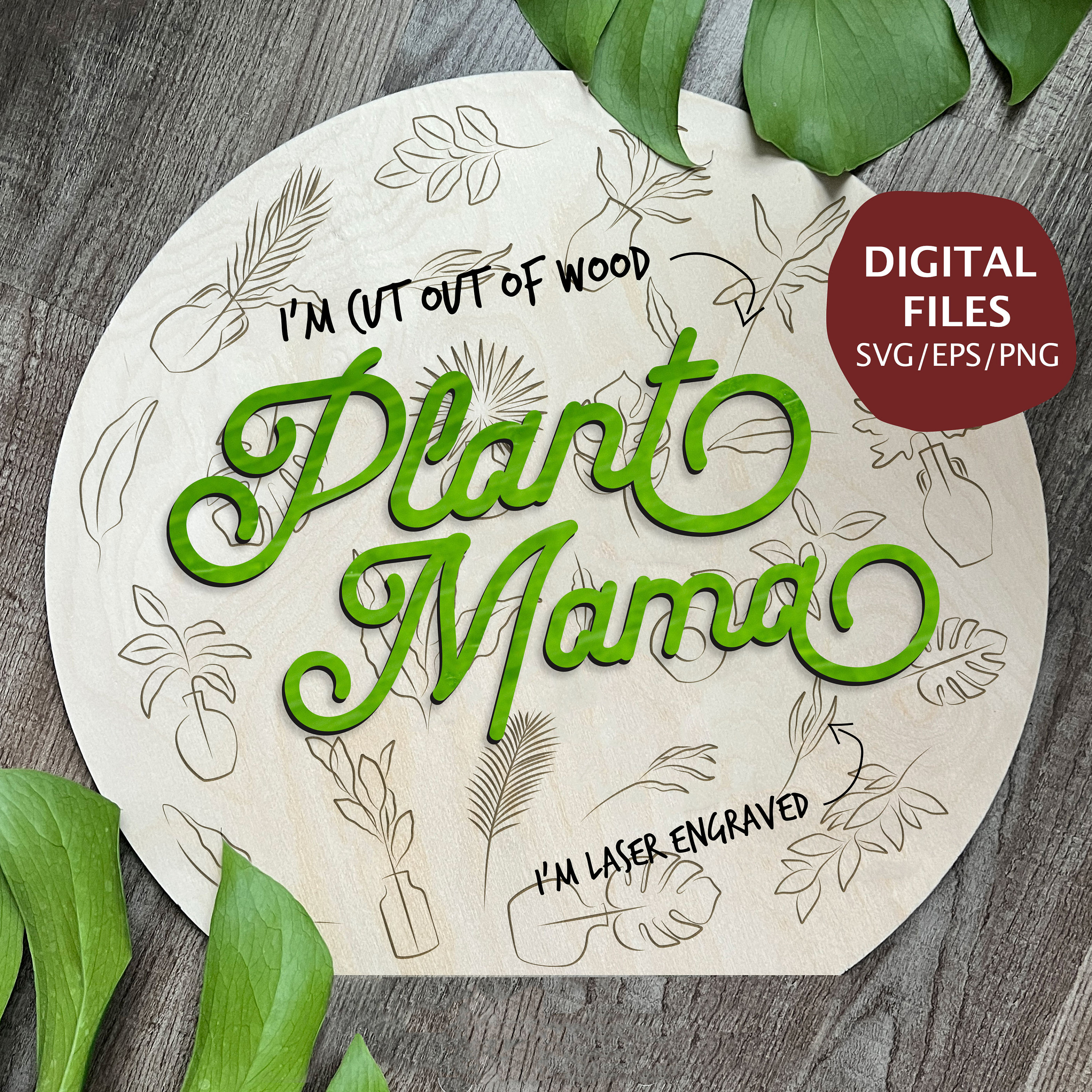 Plant Mom Sign SVG Laser Cut File, Plant Lover SVG Gift, Plant Lady ...