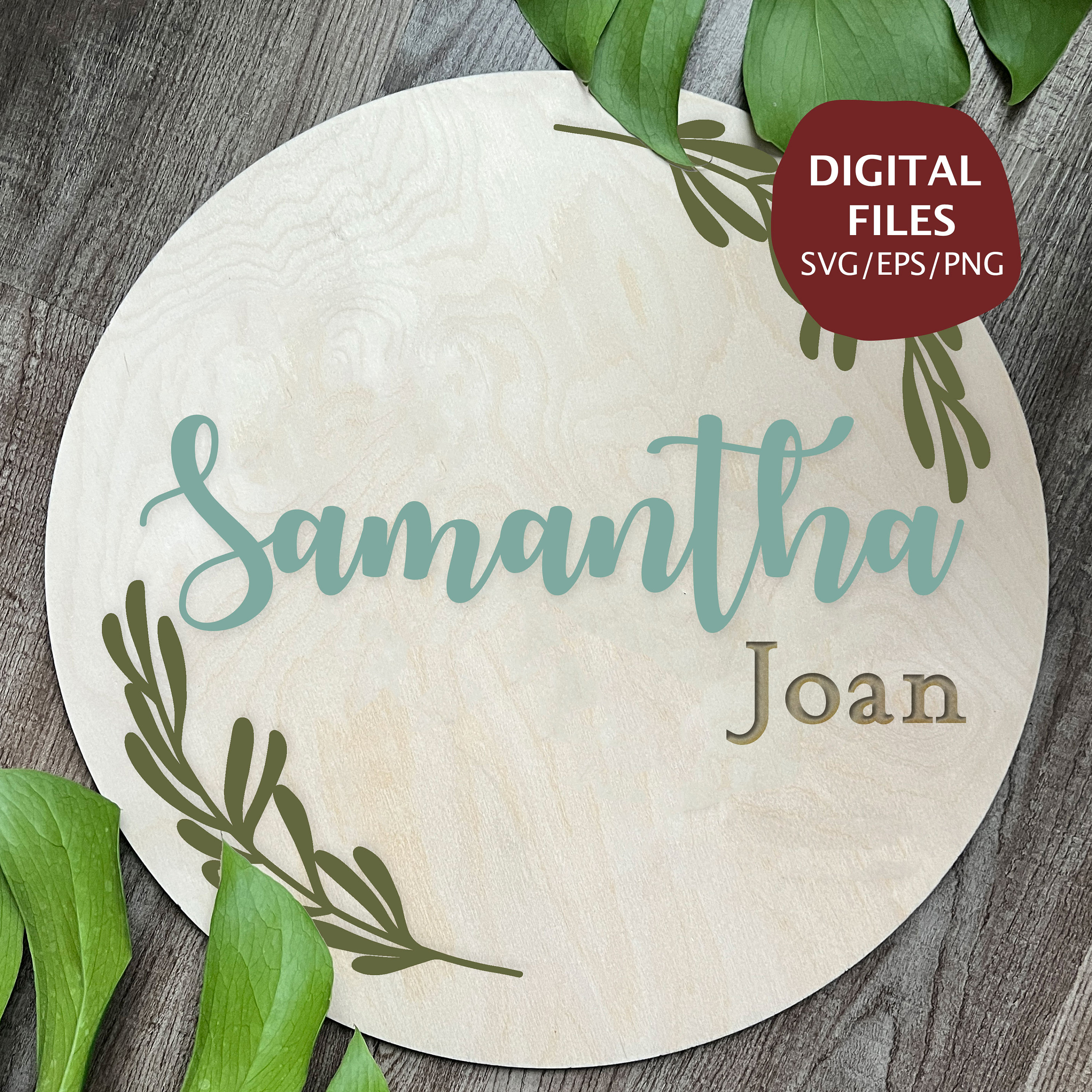Round Floral SVG, Nursery Round Svg for Glowforge, Botanical Cut File ...