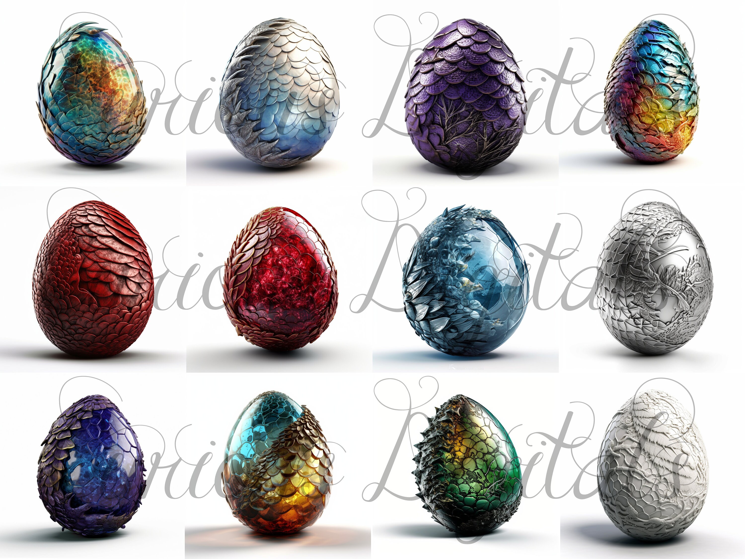 Dragon Eggs - Fantasy - Realism - Clip Art - Digital Art Download ...