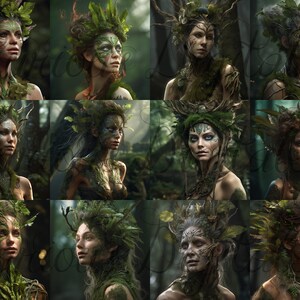 Fantasy Forest Dryad Women - Tree Nymphs - Digital Art Download - Stock ...