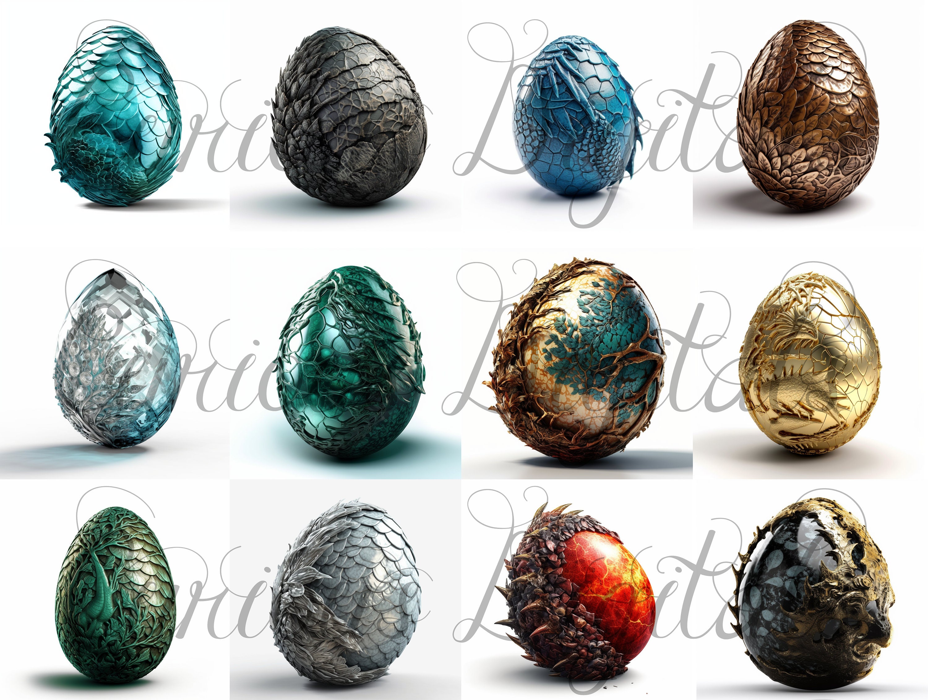 Dragon Eggs - Fantasy - Realism - Clip Art - Digital Art Download ...