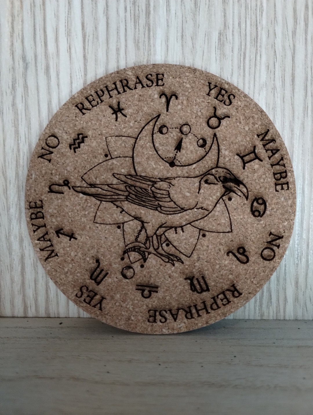 Pendulum Board / Divination Board Cork (bird) - Etsy
