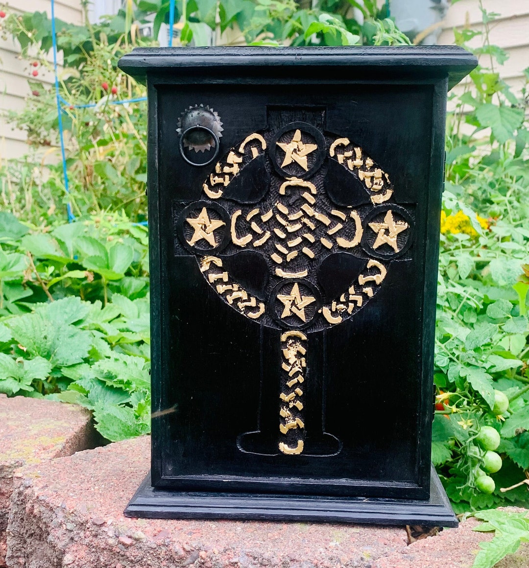 Celtic Cross Apothecary Cabinet Norse Pagan Altar Box - Etsy