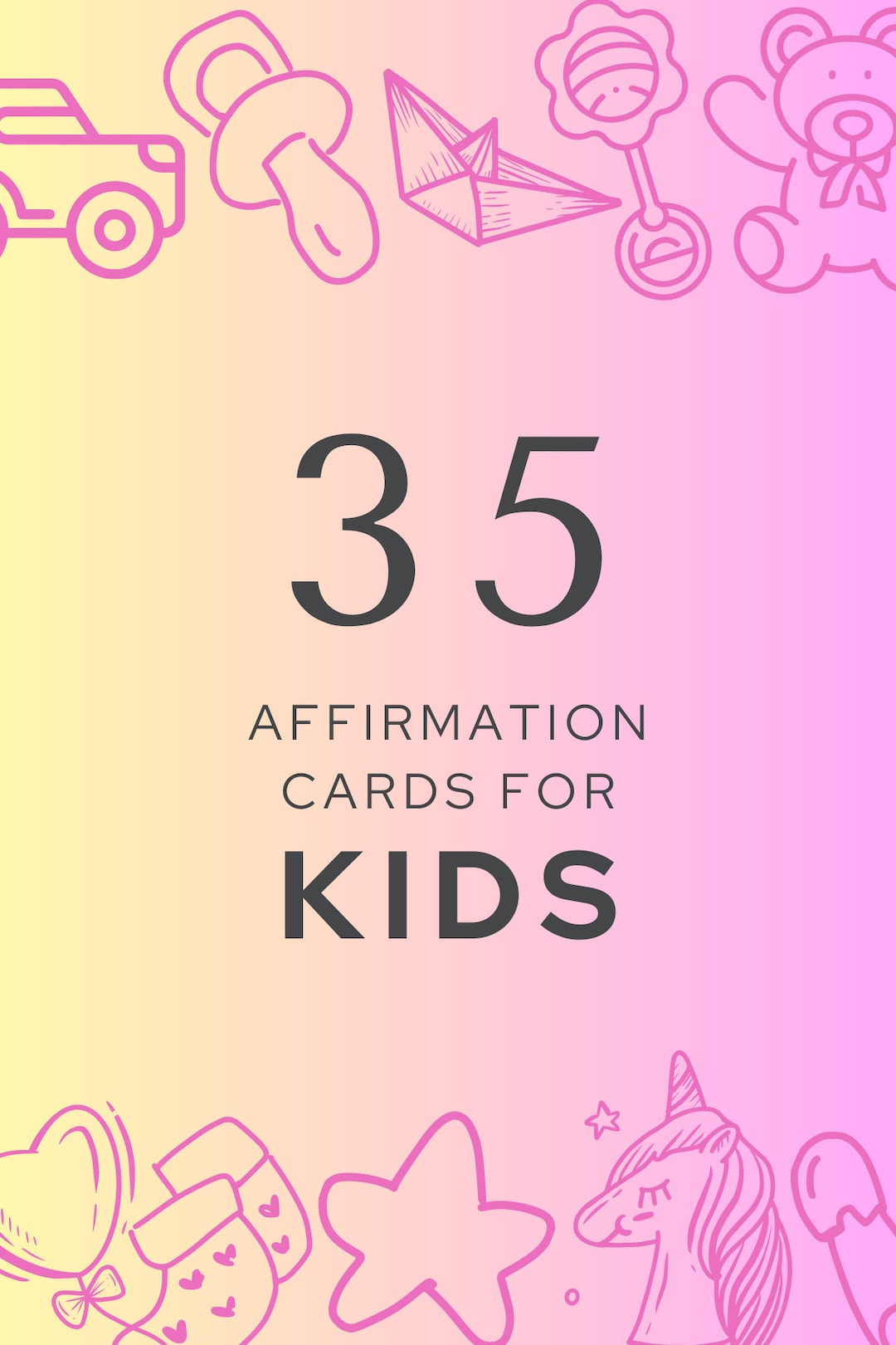 Affirmation Cards for Kids - Pink - Etsy