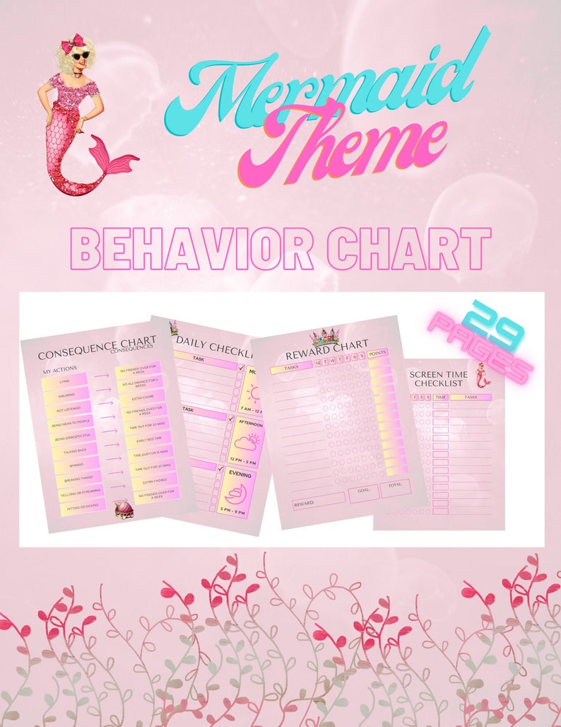 Mermaid Themed Chore Chart - Etsy