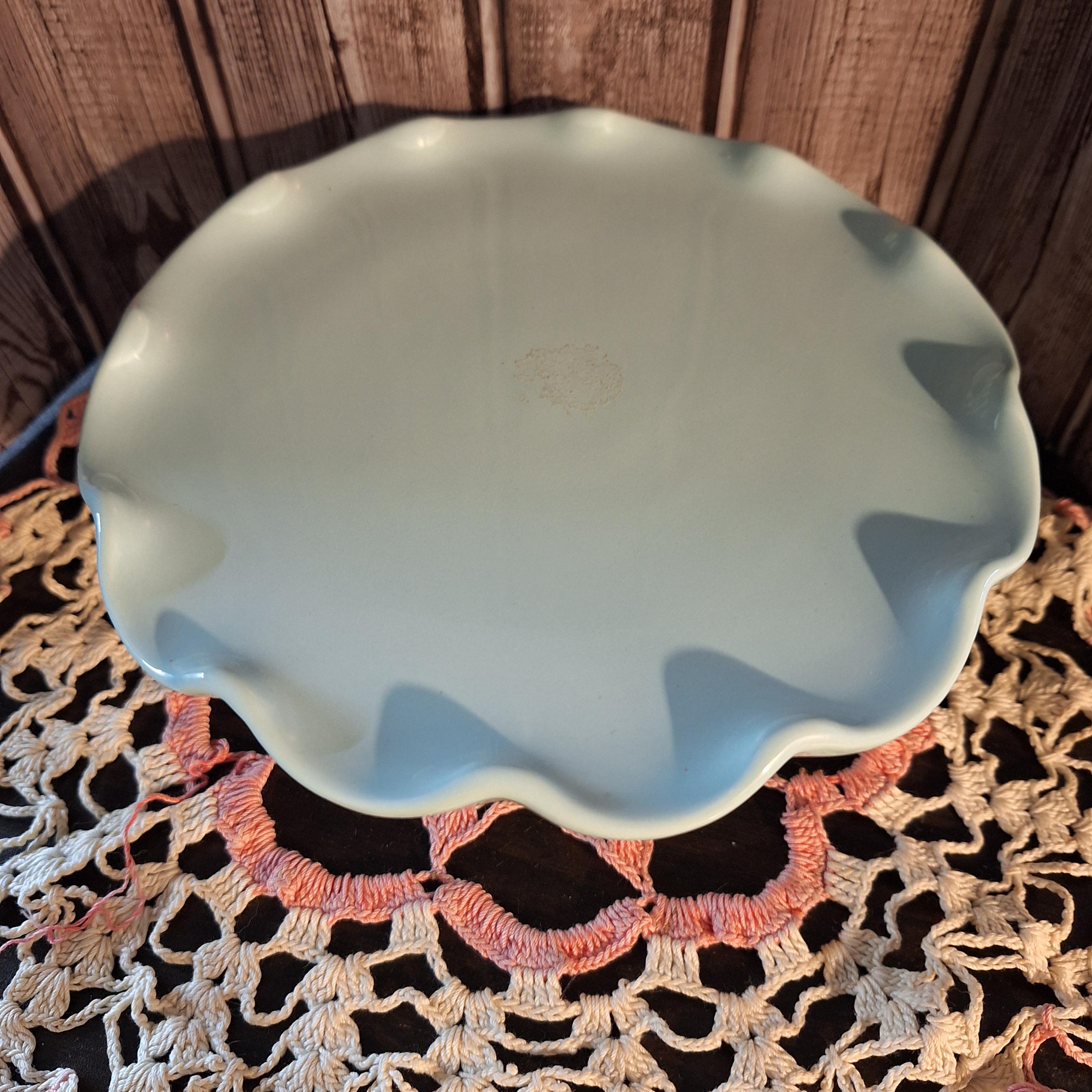 Maioliche Jessica Ruffle Edge Pedastal Cake Stand Plate 8'' Made in ...