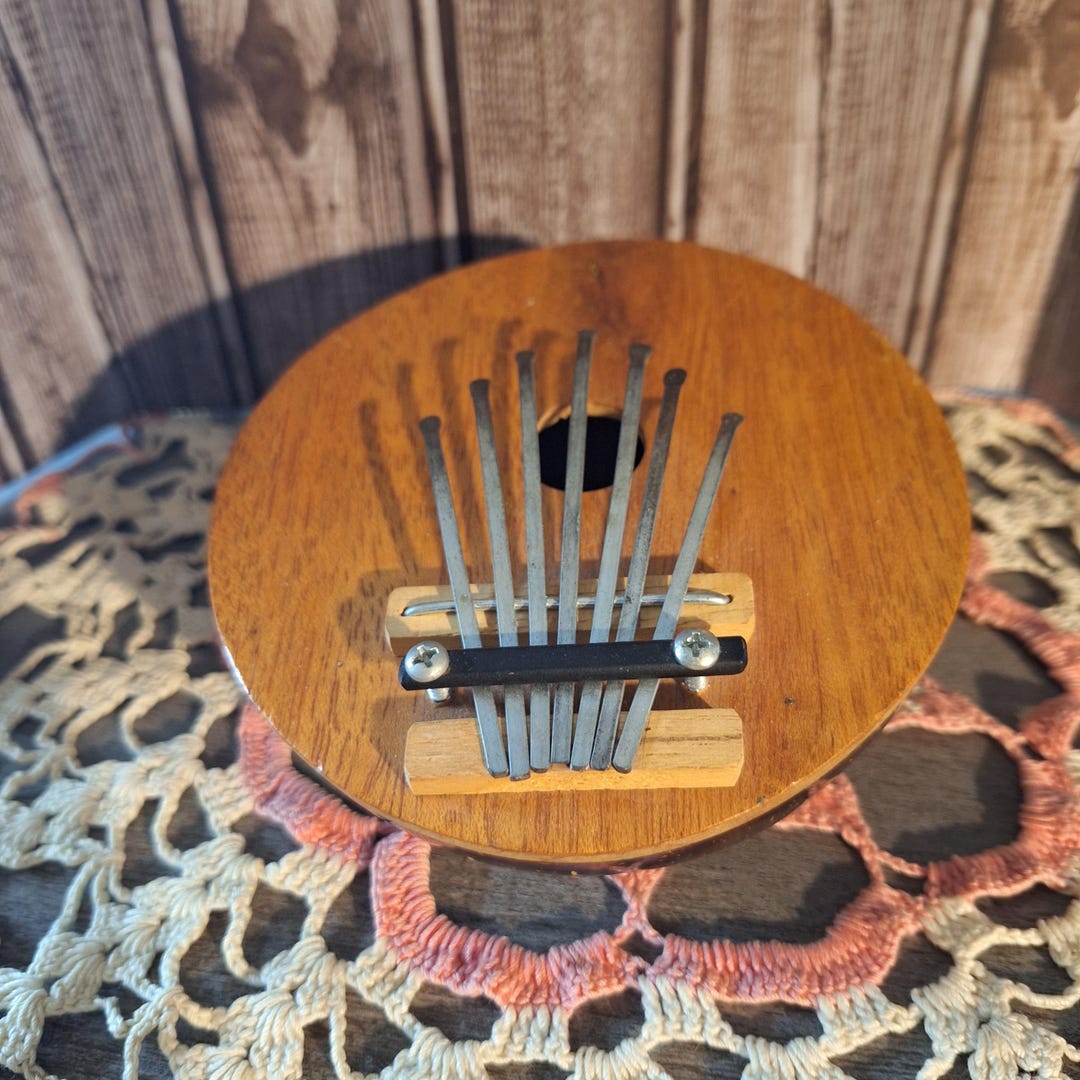 Vintage Folk Art Half Sphere 7 Key Thumb Piano Musical Instrument - Etsy